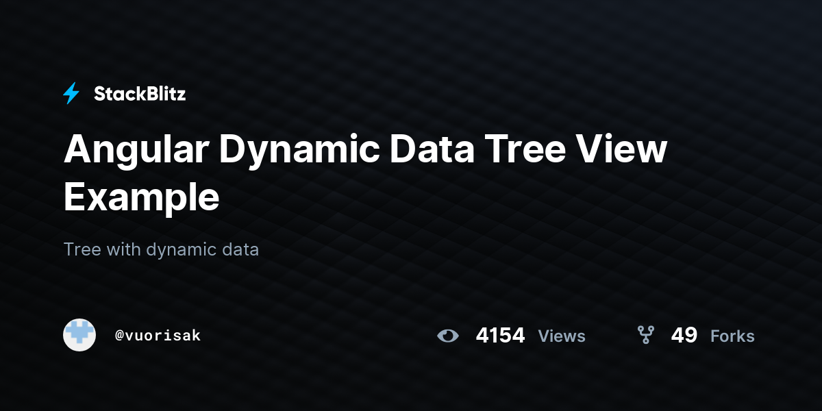Angular Dynamic Data Tree View Example - StackBlitz