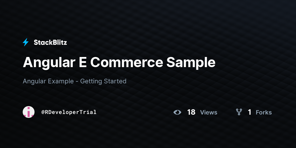 Angular E Commerce Sample Stackblitz