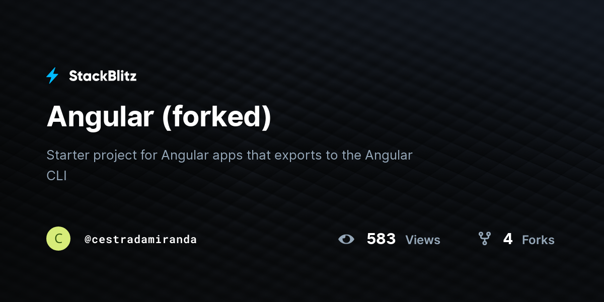 Angular (forked) - StackBlitz
