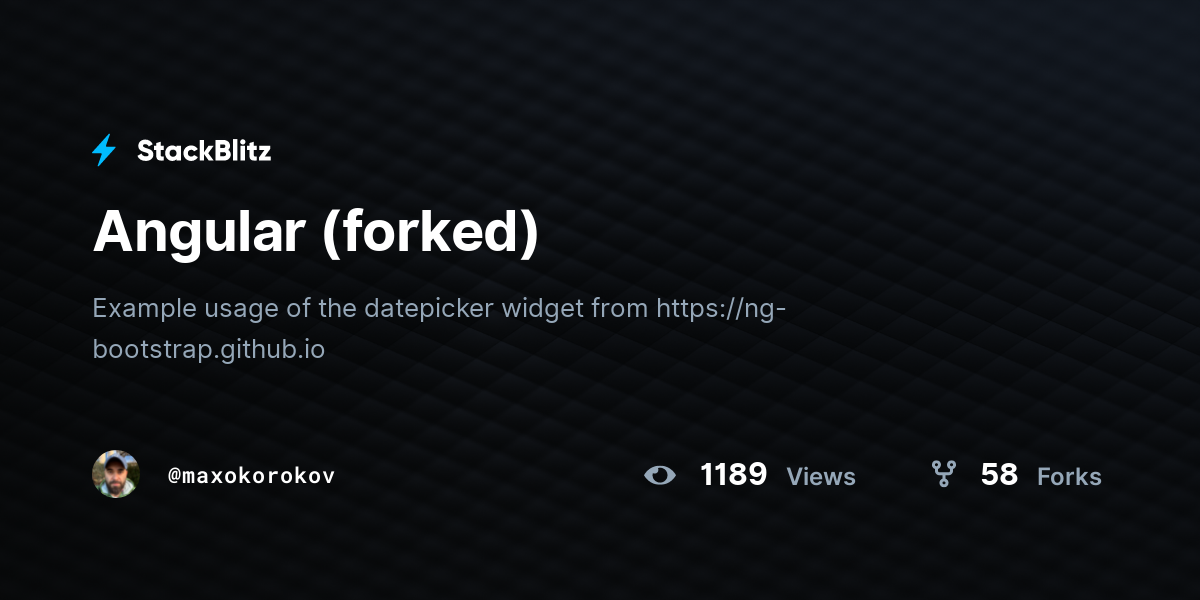 Angular (forked) - StackBlitz