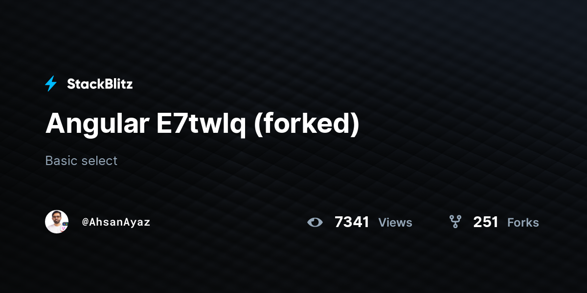 Angular E7twlq (forked) - StackBlitz