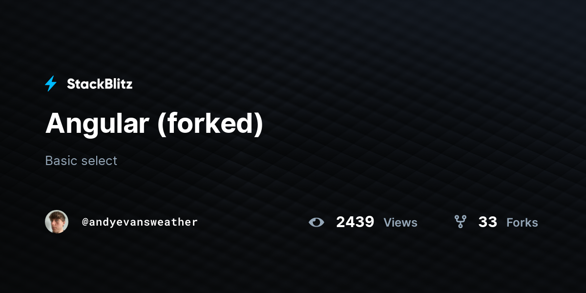 Angular Forked Stackblitz