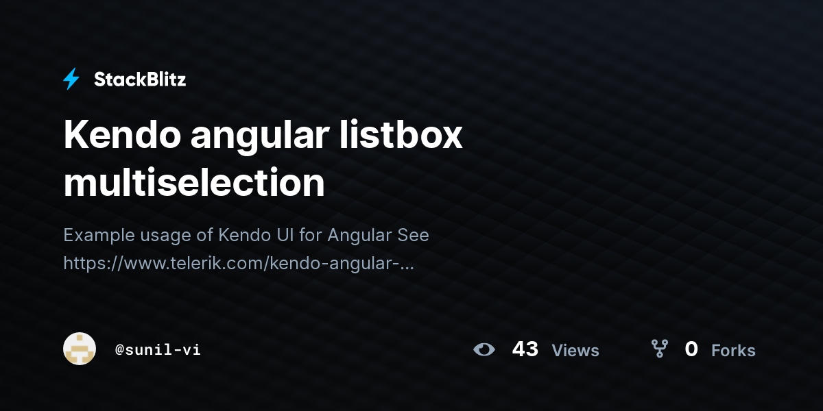 Kendo angular listbox multiselection - StackBlitz