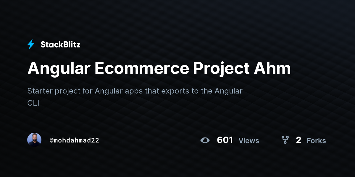 Angular Ecommerce Project Ahm - StackBlitz