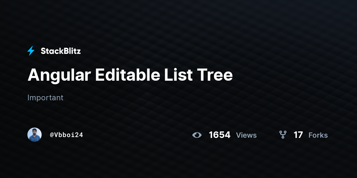 Angular Editable List Tree - StackBlitz