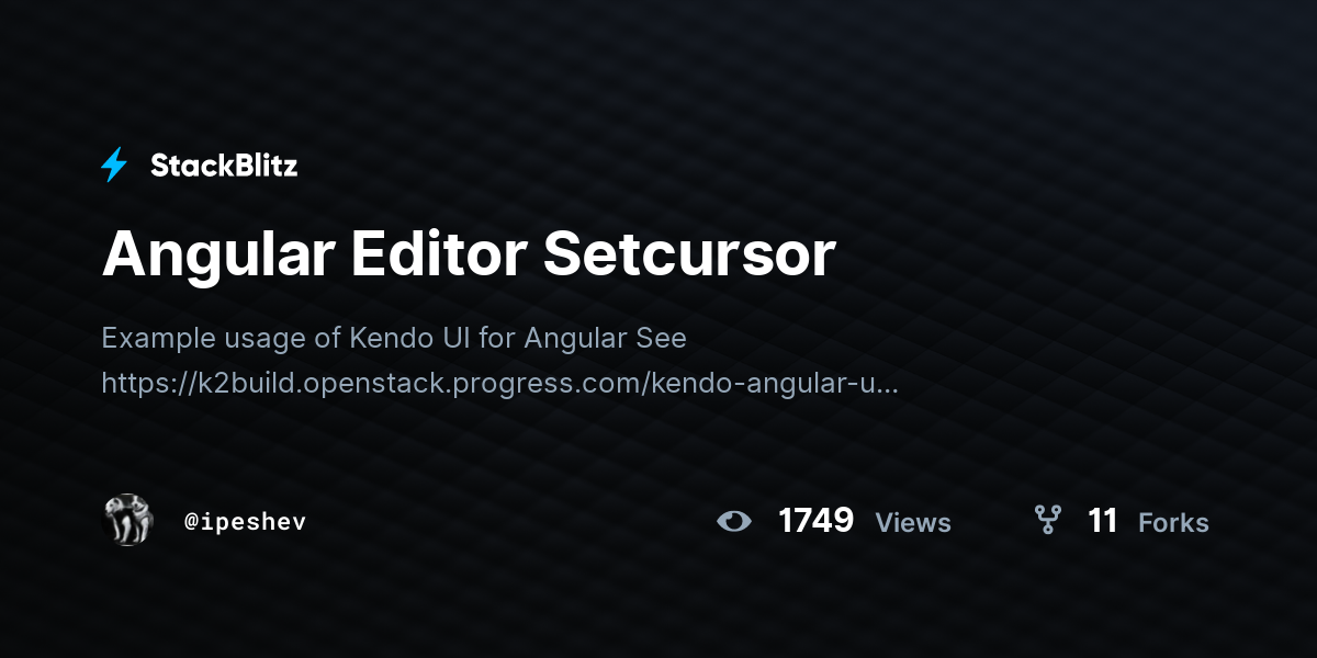 Angular Editor Setcursor - StackBlitz
