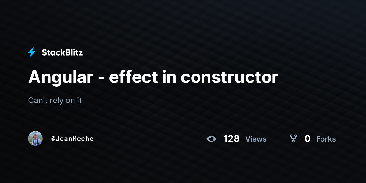 Angular - effect in constructor - StackBlitz