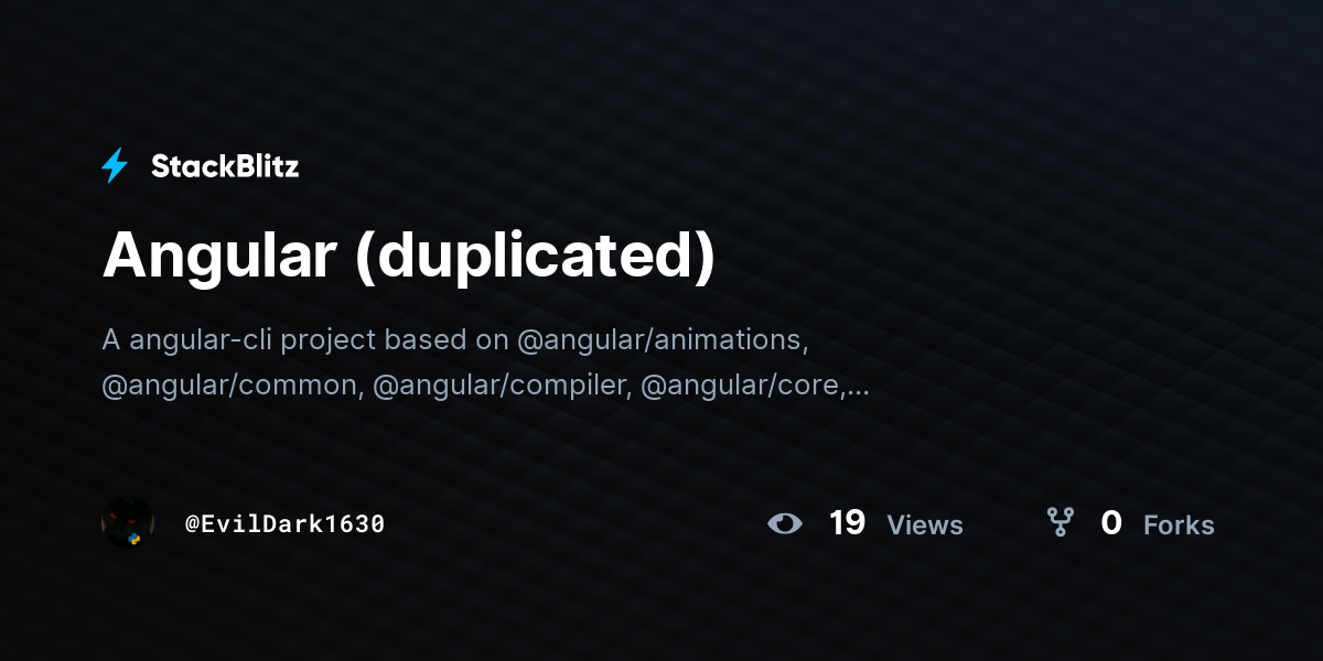 Angular Duplicated Stackblitz