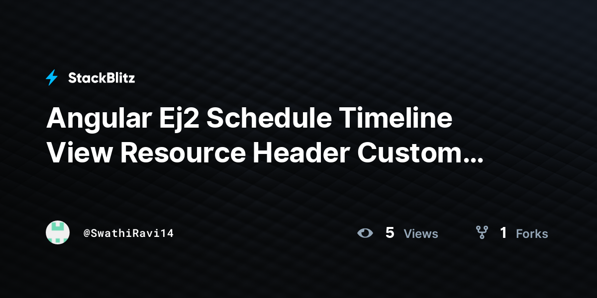 Angular Ej2 Schedule Timeline View Resource Header Custom Forked Stackblitz