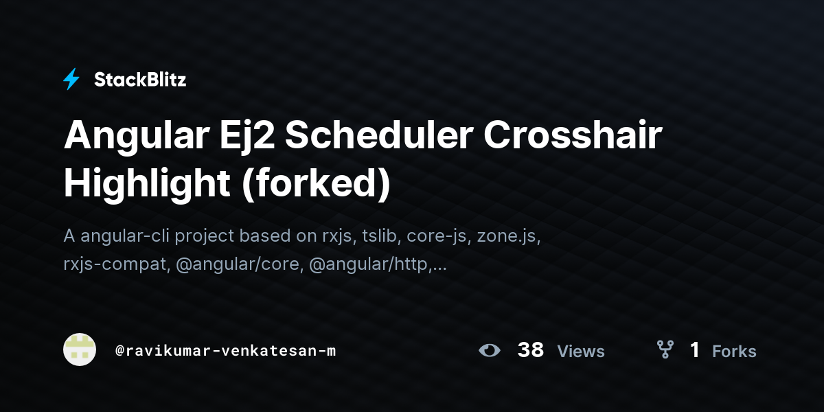 Angular Ej2 Scheduler Crosshair Highlight (forked) - StackBlitz