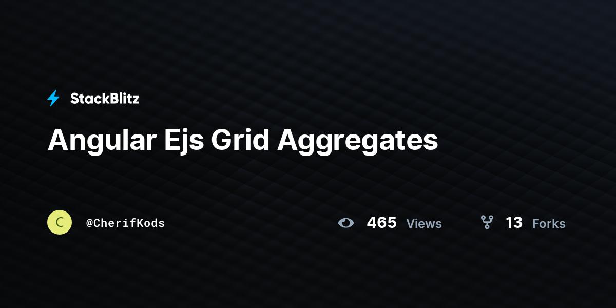 Angular Ejs Grid Aggregates - StackBlitz Angular Ejs Grid Aggregates - StackBlitz