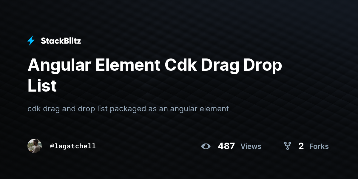 Angular Element Cdk Drag Drop List - StackBlitz
