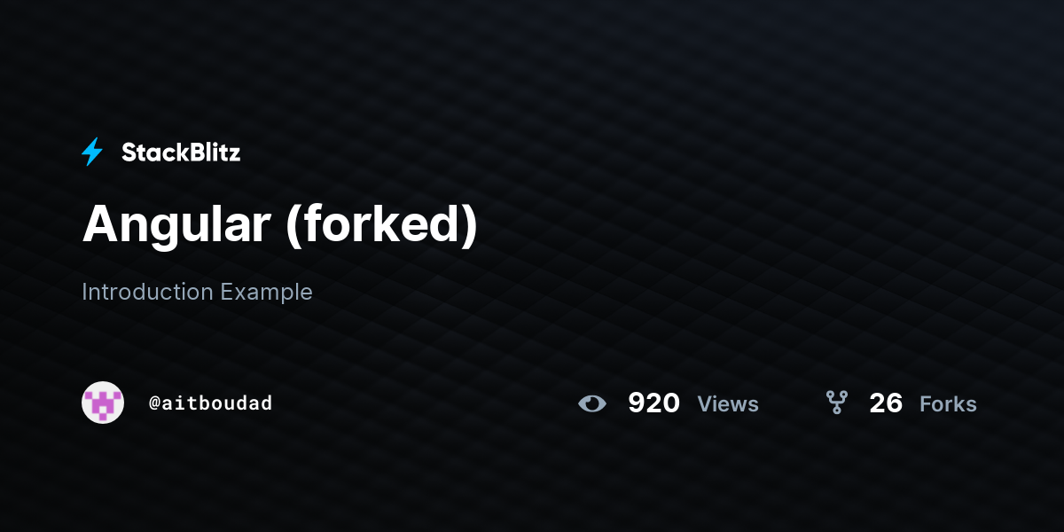 Angular (forked) - StackBlitz