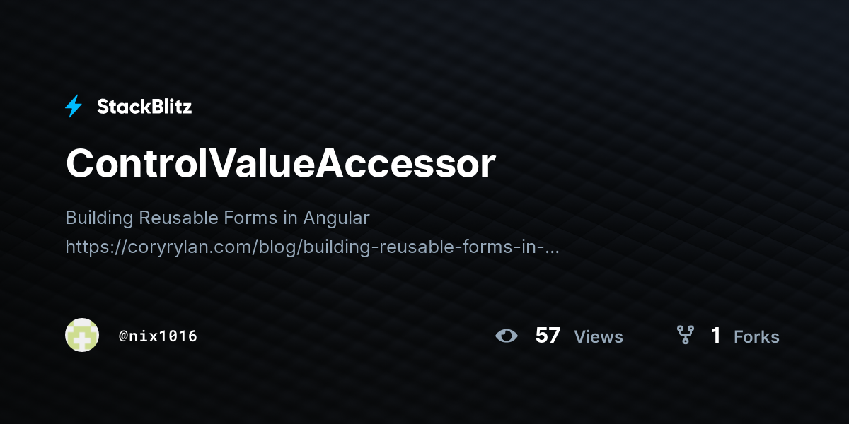 ControlValueAccessor - StackBlitz