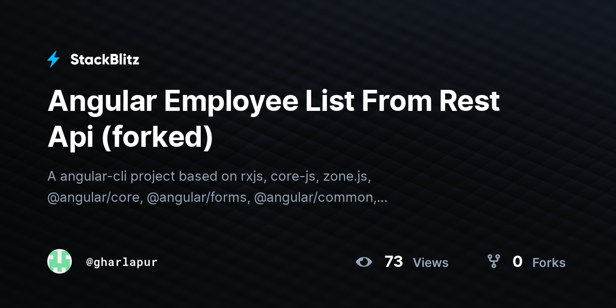 Angular Employee List From Rest Api (forked) - StackBlitz