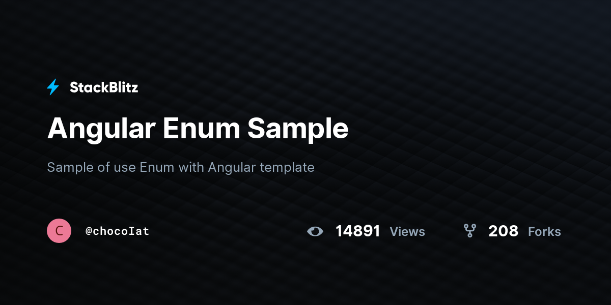 Angular Enum Sample - StackBlitz