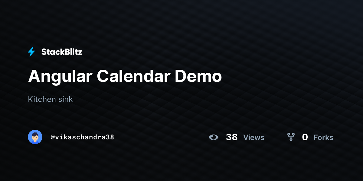 Angular Calendar Demo - StackBlitz