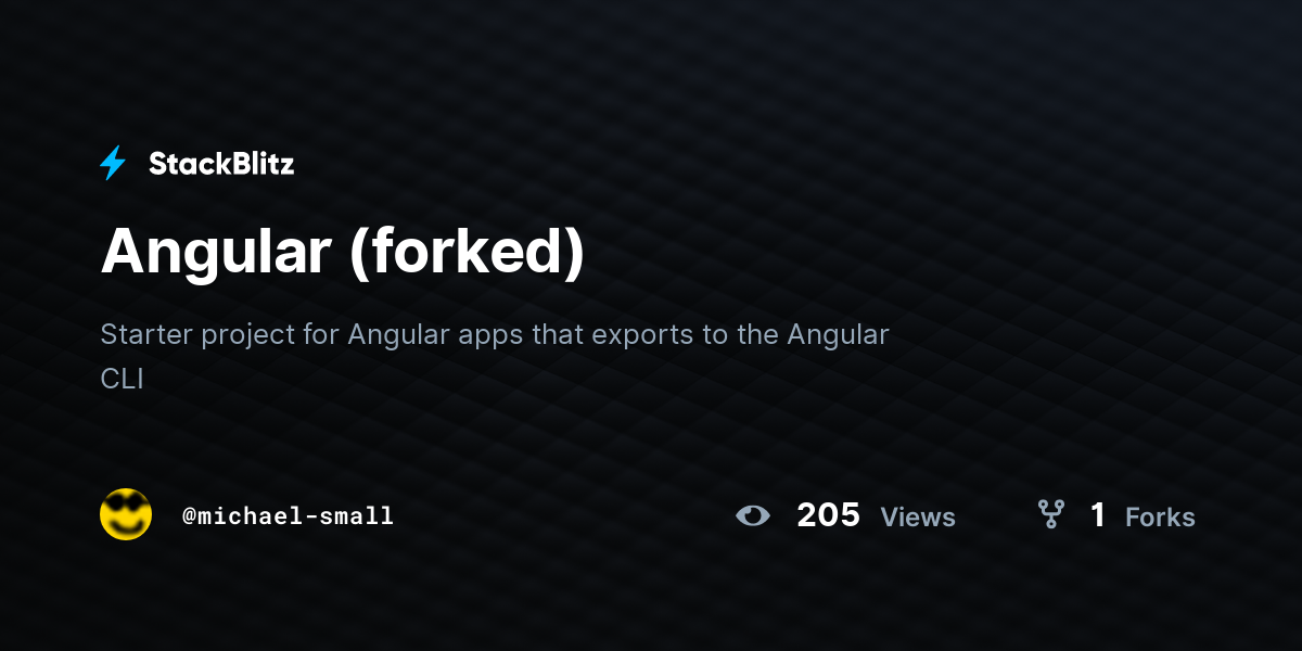 Angular (forked) - StackBlitz Angular (forked) - StackBlitz