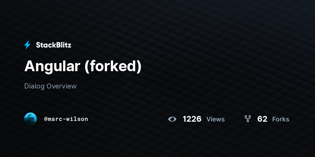 Angular (forked) - StackBlitz