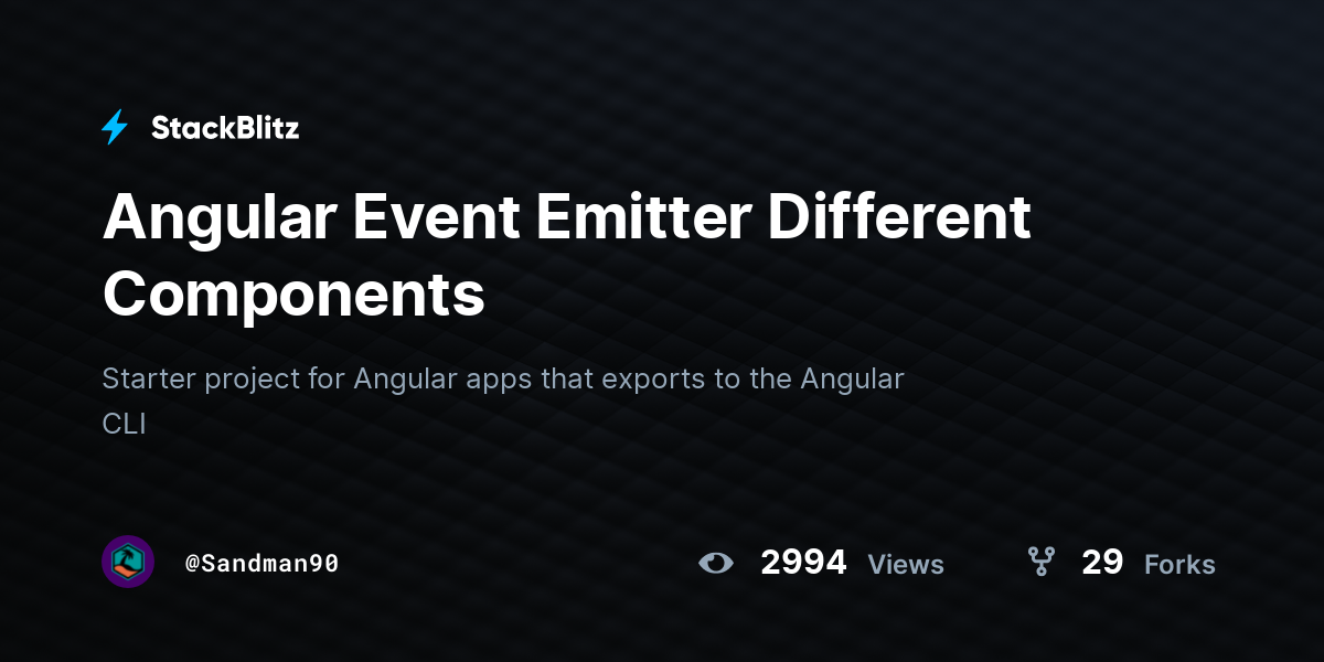 Angular Event Emitter Different Components - StackBlitz