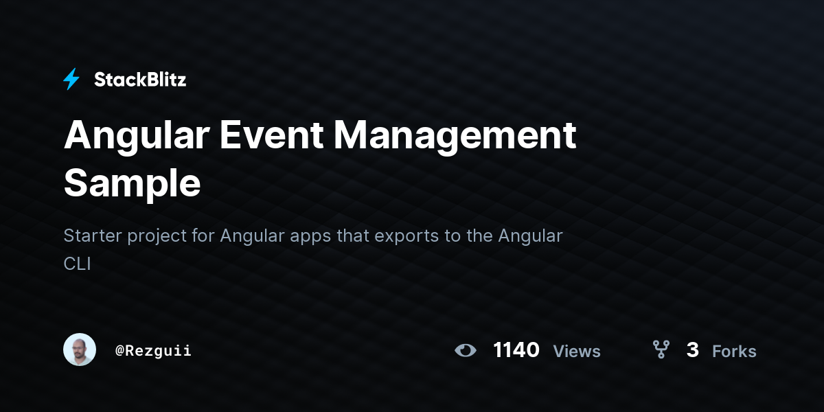 Angular Event Management Sample - StackBlitz