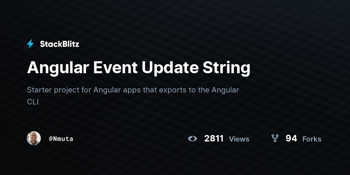Angular Event Update String - StackBlitz