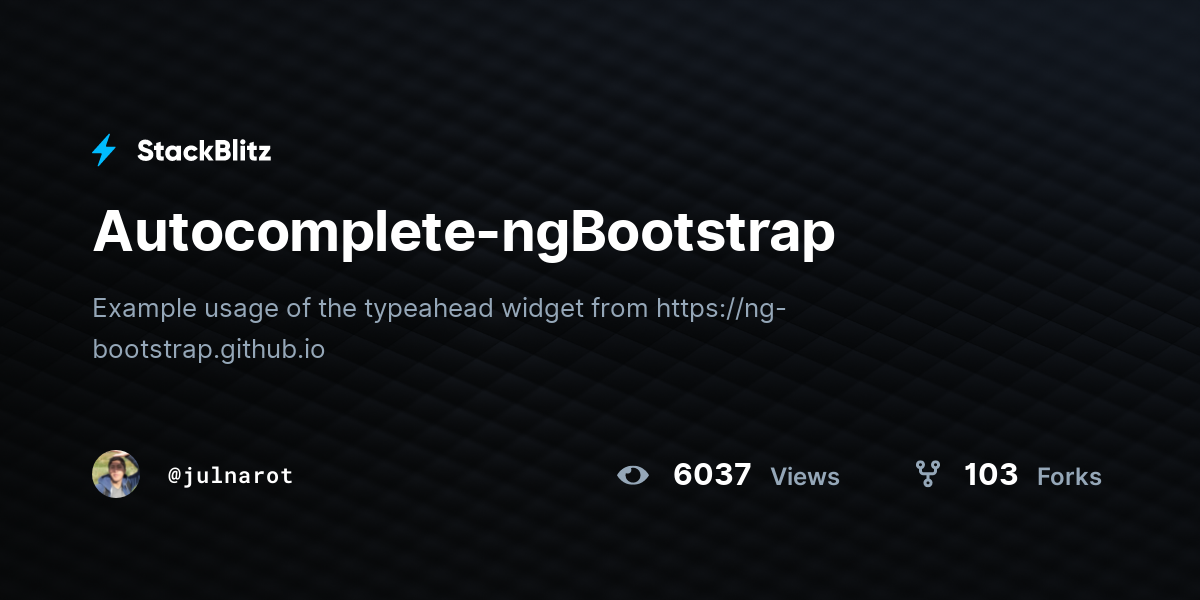 Autocomplete-ngBootstrap - StackBlitz