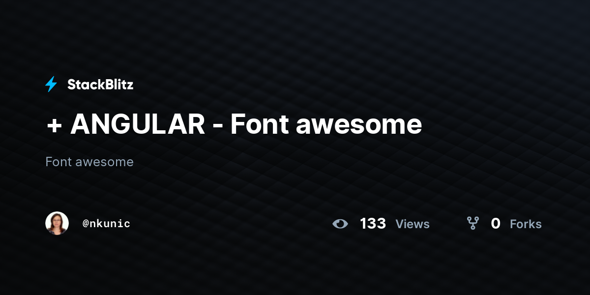 + ANGULAR - Font awesome - StackBlitz