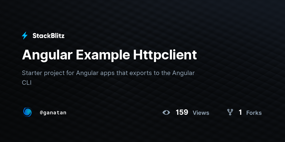 Angular Example Httpclient - StackBlitz
