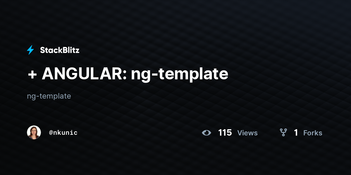 + ANGULAR: ng-template - StackBlitz