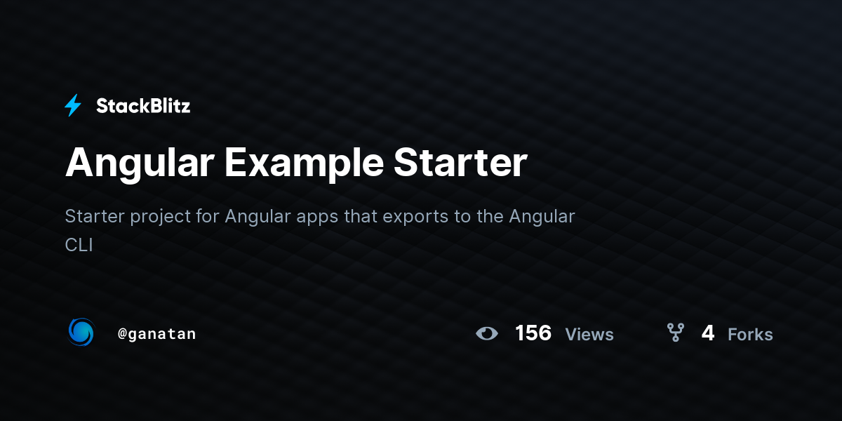 Angular Example Starter - StackBlitz