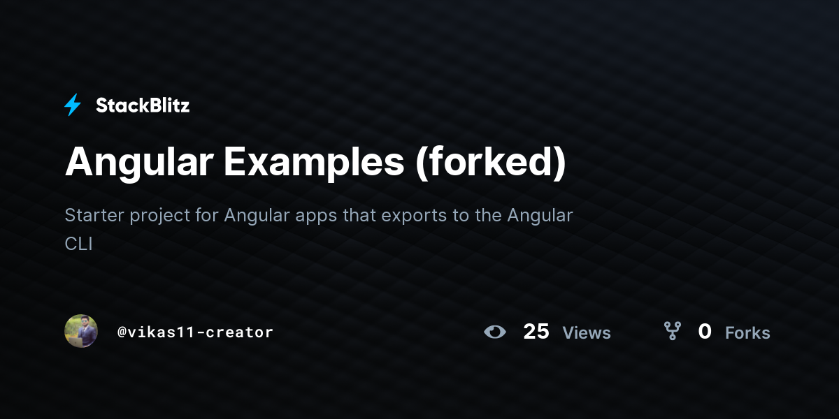 Angular Examples (forked) - StackBlitz