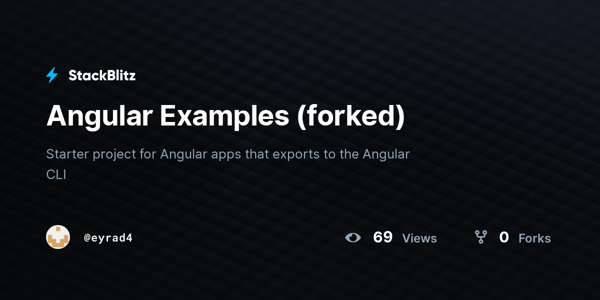 Angular Examples (forked) - StackBlitz