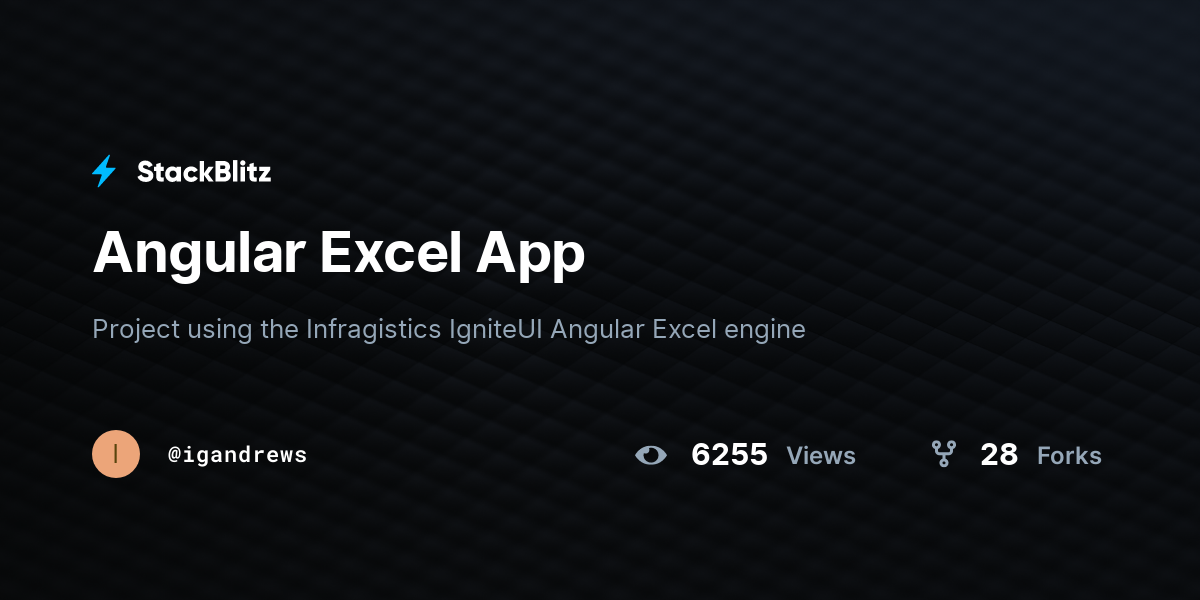 Angular Excel App - StackBlitz