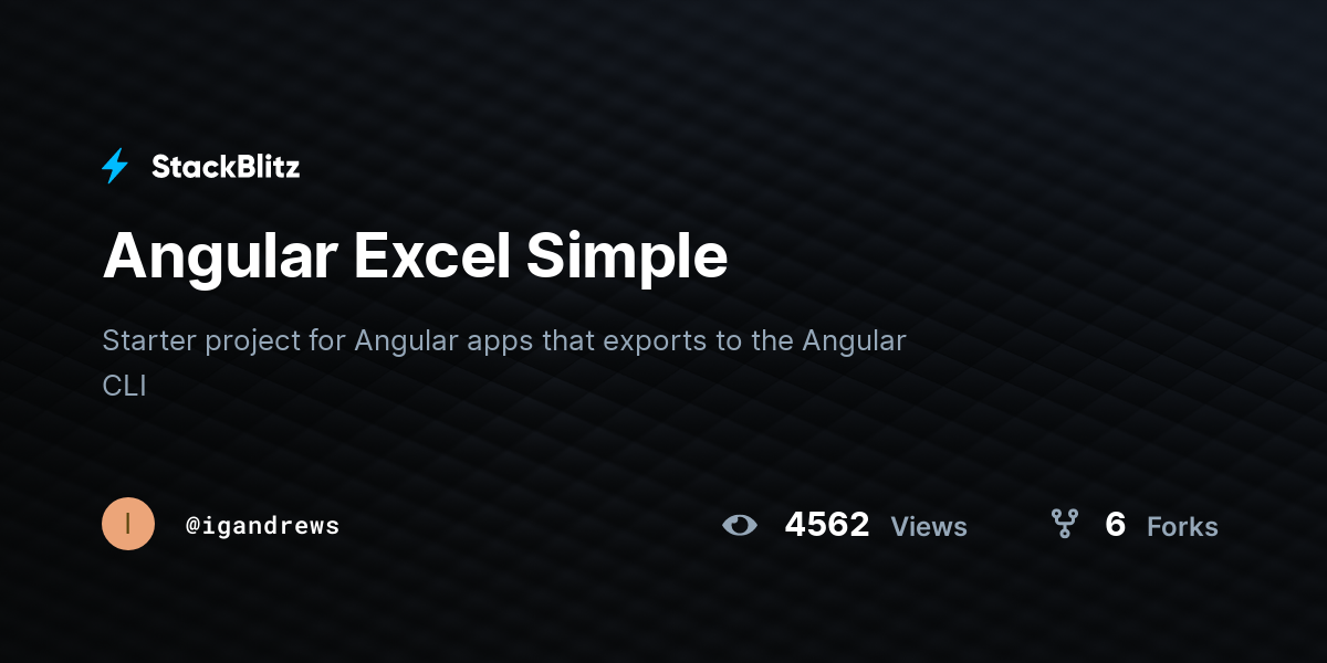 Angular Excel Simple - StackBlitz