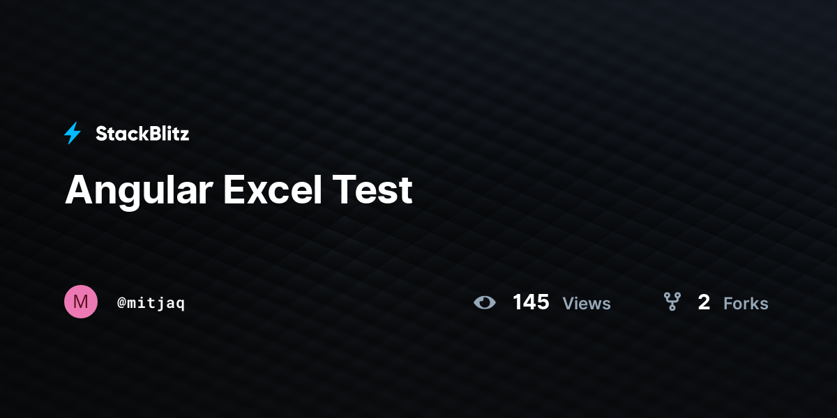 Angular Excel Test - StackBlitz