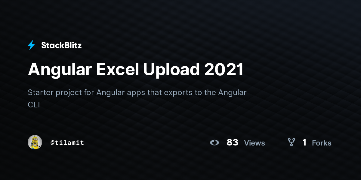 Angular Excel Upload 2021 - StackBlitz