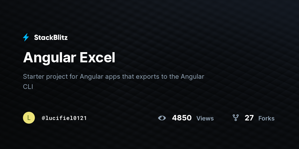 Angular Excel - StackBlitz