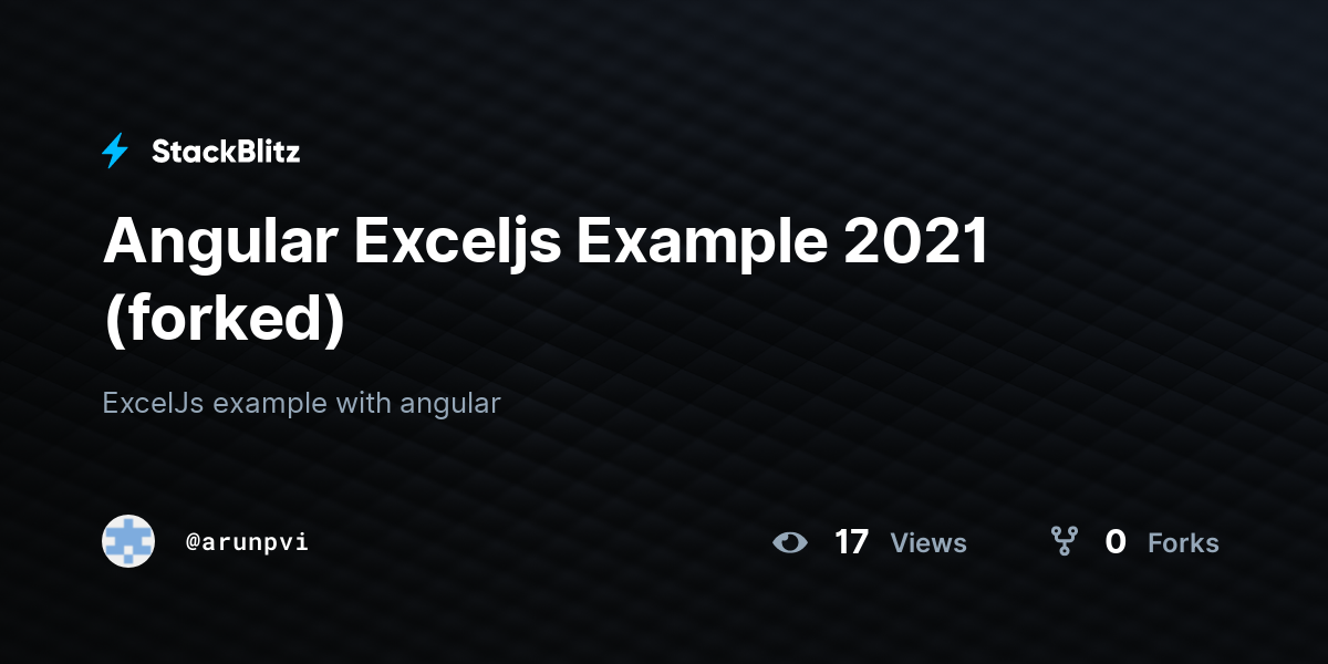 Angular Exceljs Example 2021 (forked) - StackBlitz Angular Exceljs Example 2021 (forked) - StackBlitz