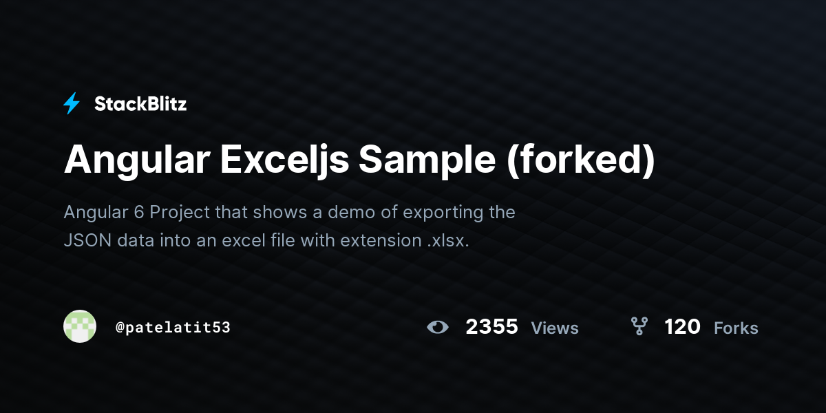Angular Exceljs Sample (forked) - StackBlitz