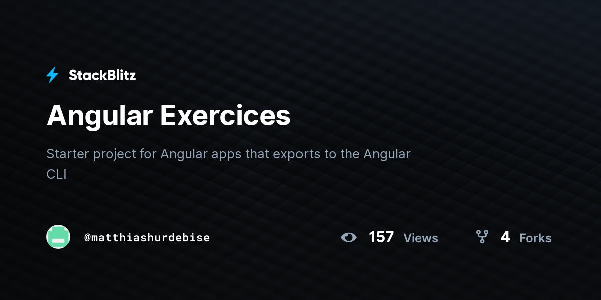 Angular Exercices - StackBlitz