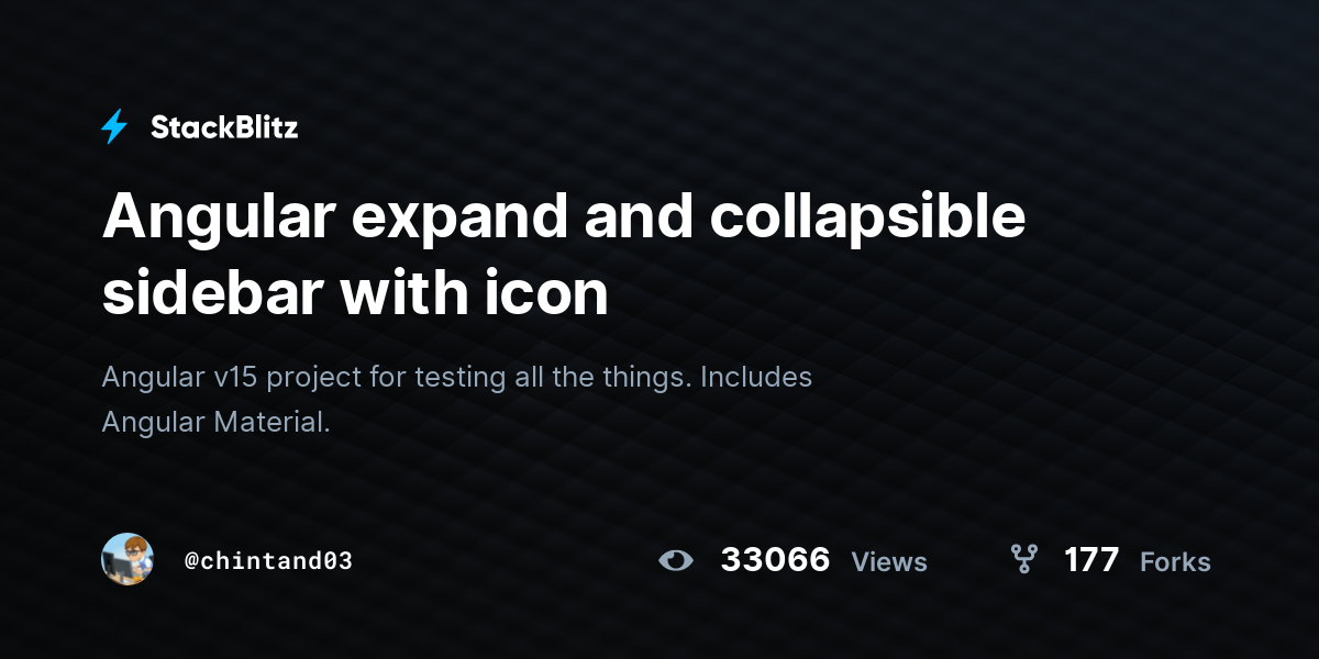 Angular expand and collapsible sidebar with icon - StackBlitz
