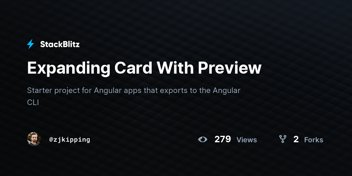 Expanding Card With Preview - StackBlitz