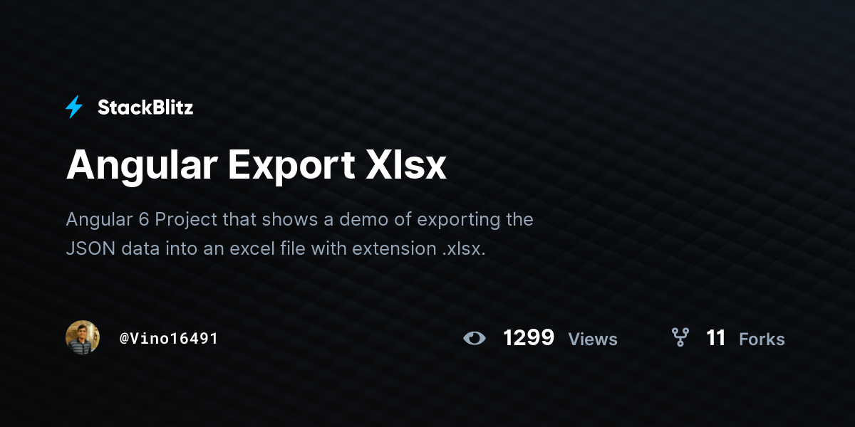 Angular Export Xlsx Stackblitz