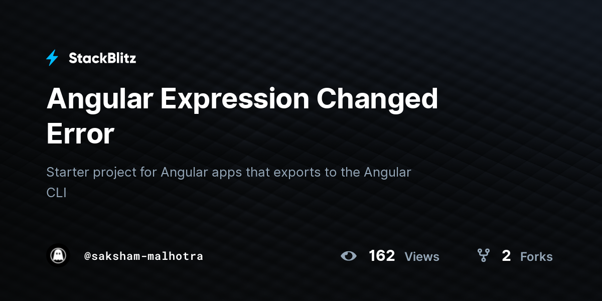 Angular Expression Changed Error Stackblitz
