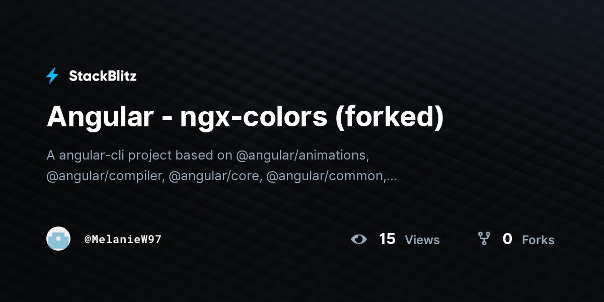 Angular - ngx-colors (forked) - StackBlitz