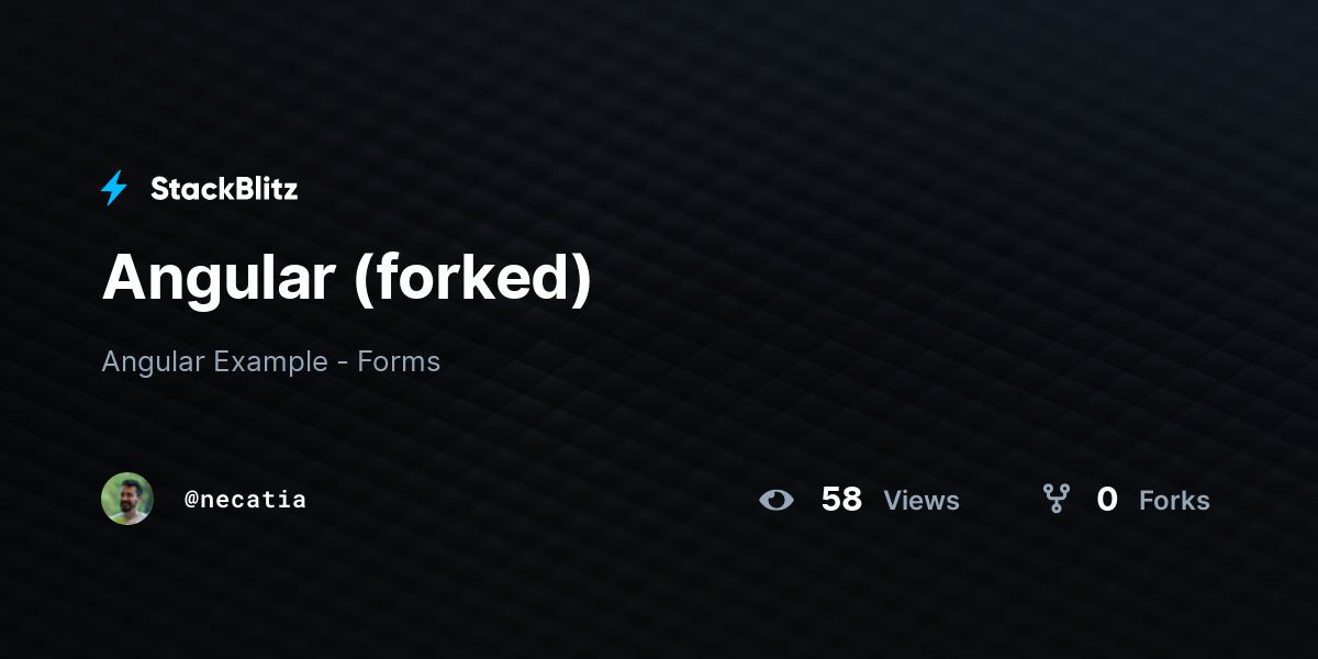 Angular (forked) - StackBlitz