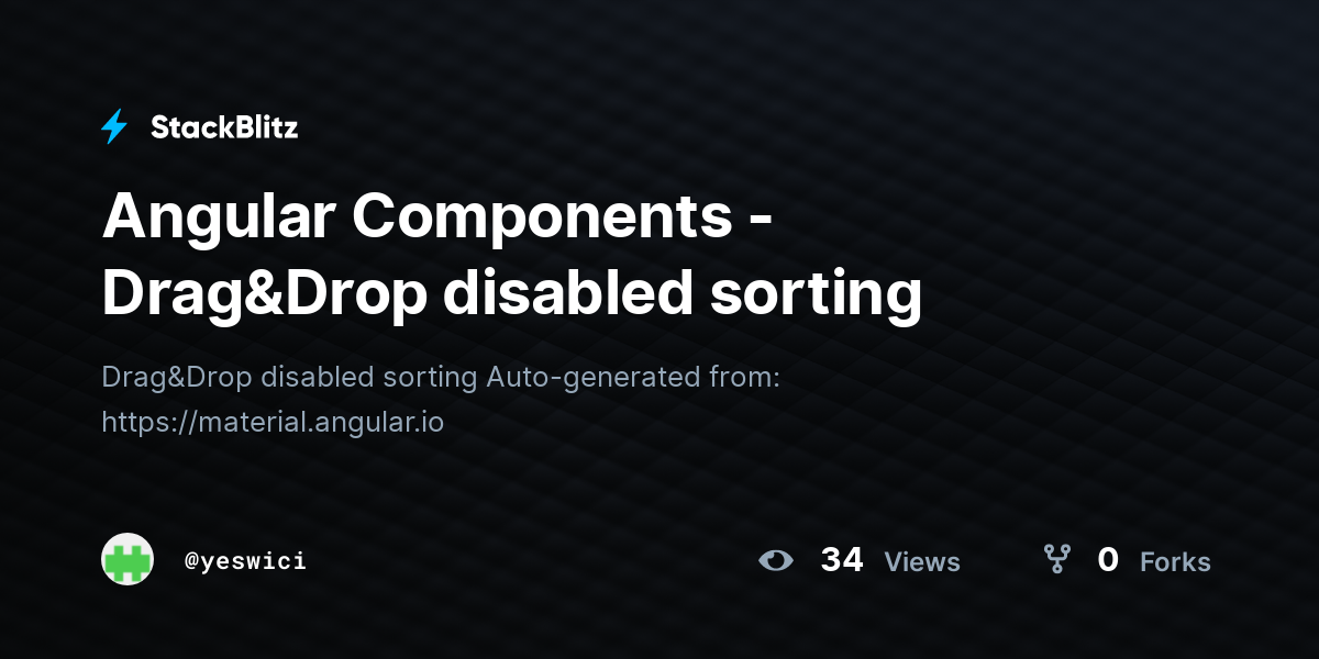 Angular Components - Drag&Drop disabled sorting - StackBlitz Angular Components - Drag&Drop disabled sorting - StackBlitz