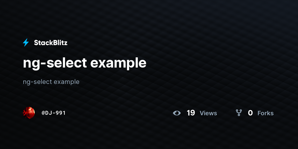 ng-select example - StackBlitz