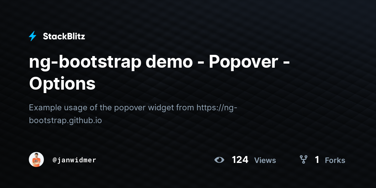 ng-bootstrap demo - Popover - Options - StackBlitz
